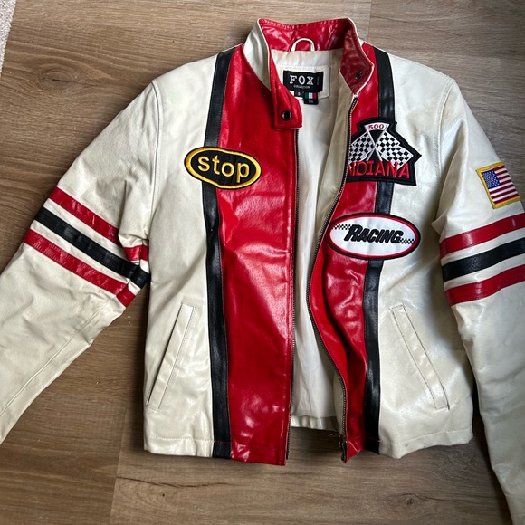 Jackets & Coats | Vintage Leather Racing Jacket Fox Motorcycle Brand ...